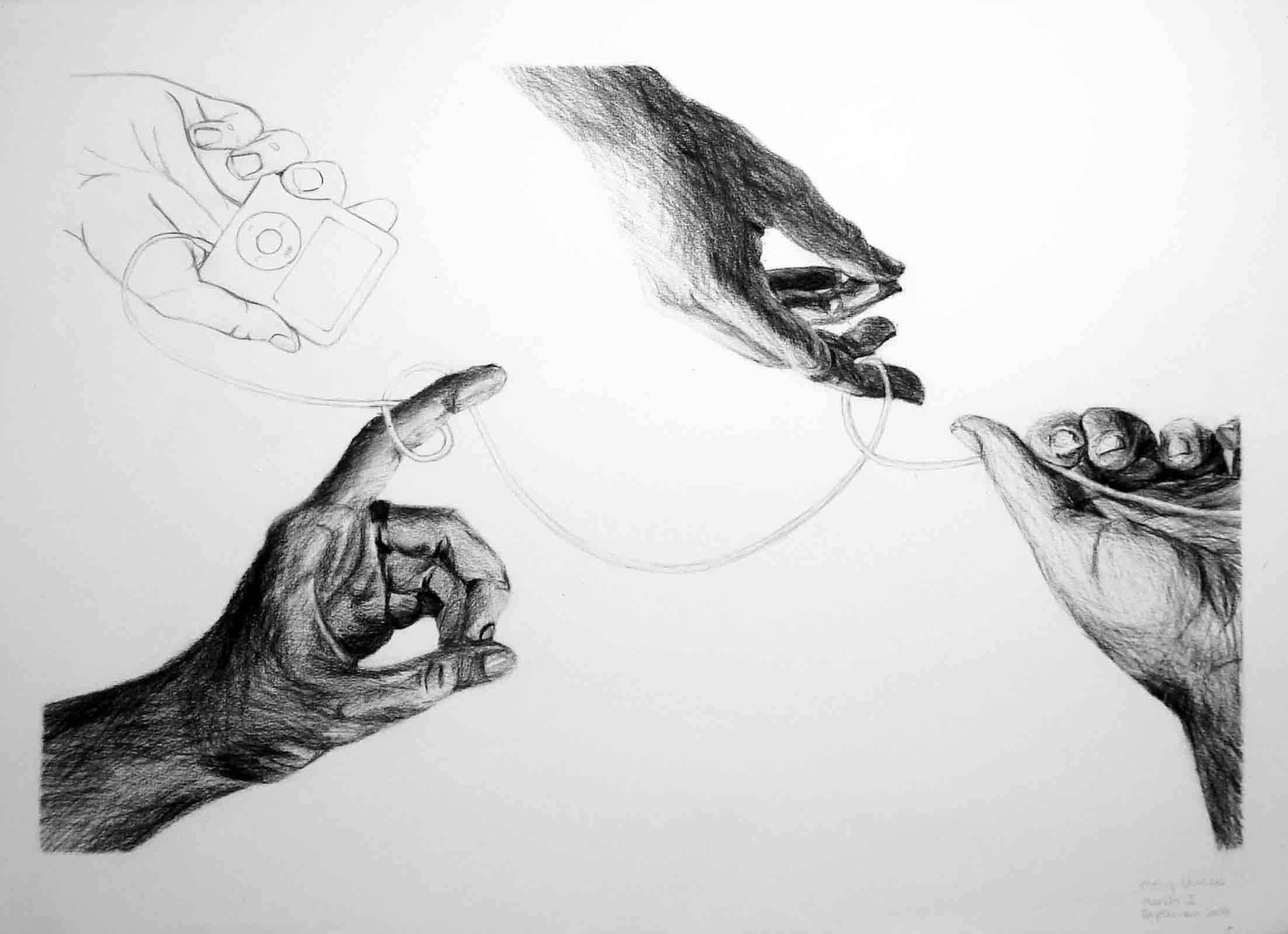 Kelly Junis|Artist|Drawing|Hands in Value